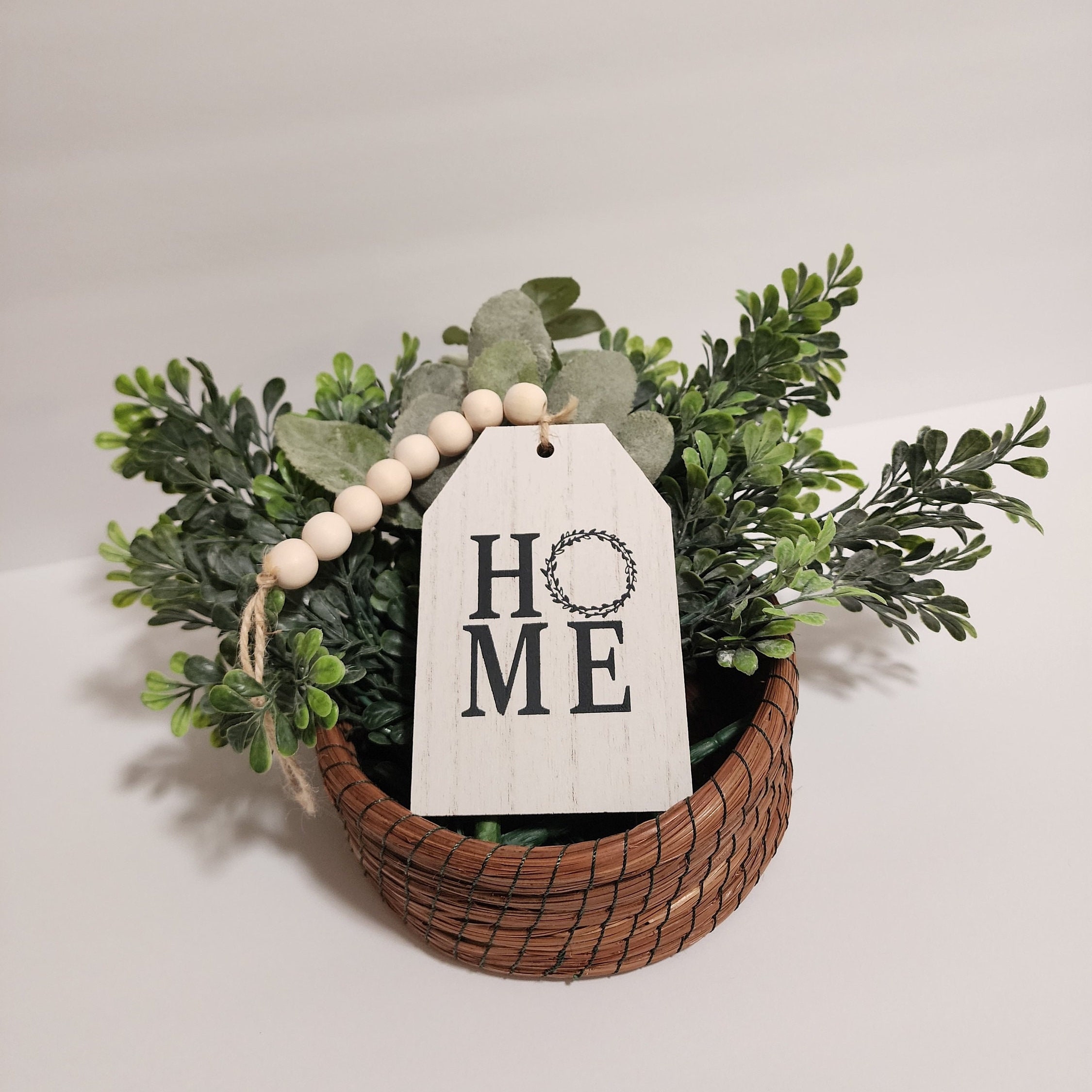 Rustic Farmhouse Tag With Wooden Beads. Perfect for Tiered Trays or ...