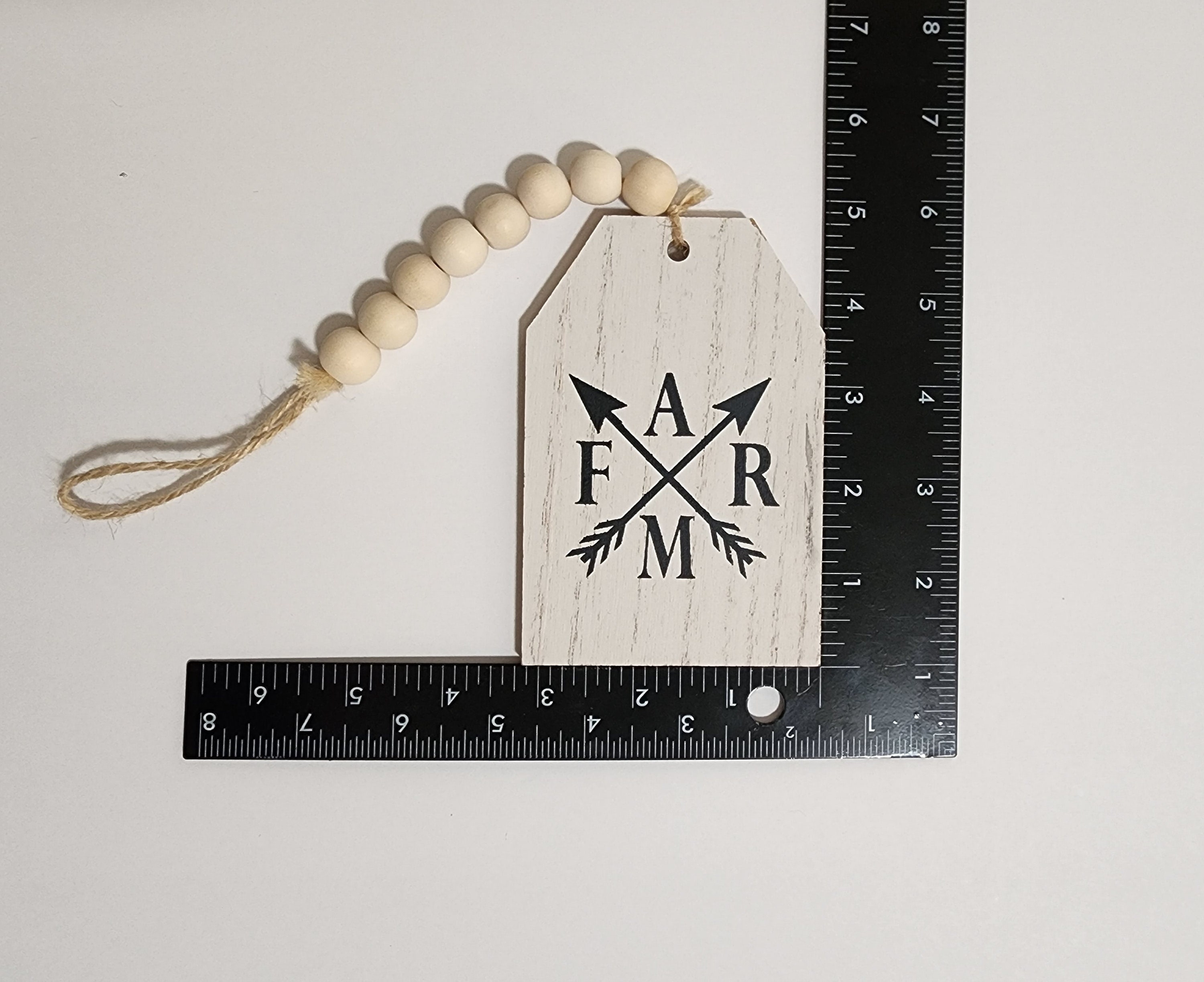 Rustic Farmhouse Tag With Wooden Beads. Perfect for Tiered Trays or ...