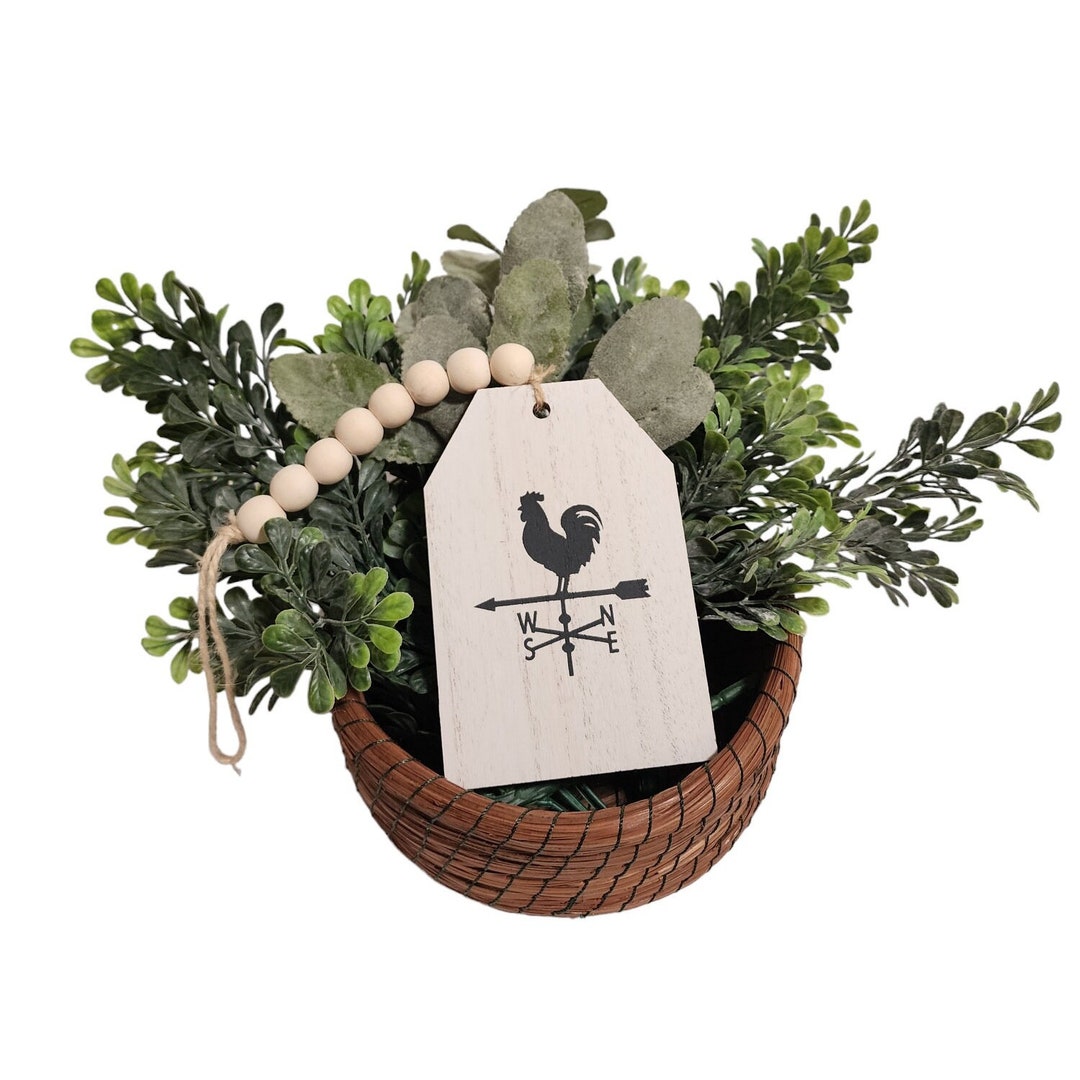 Rustic Farmhouse Tag With Wooden Beads. Perfect for Tiered Trays or ...