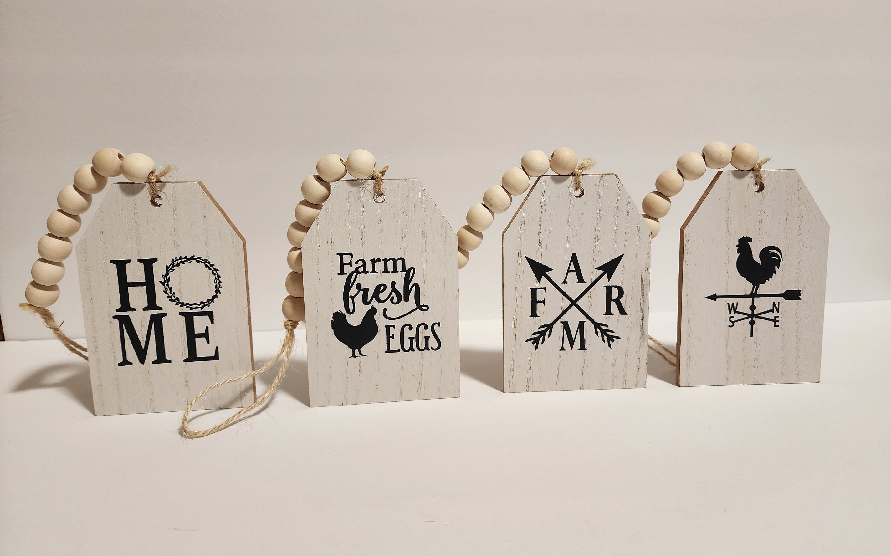 Rustic Farmhouse Tag With Wooden Beads. Perfect for Tiered Trays or ...