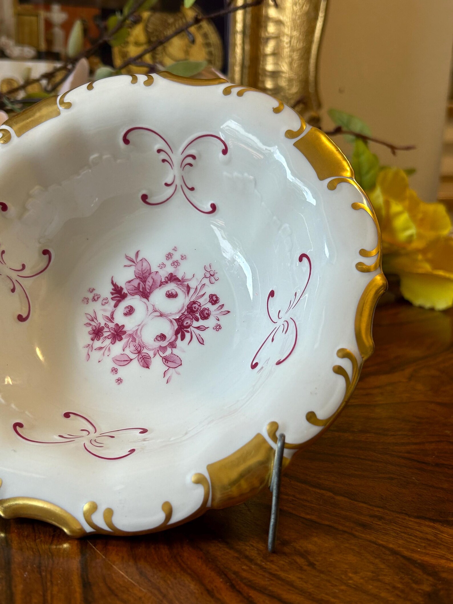 Porcelain Antique Plate 24 Carat Gold Decor With Delight Hanpainted ...
