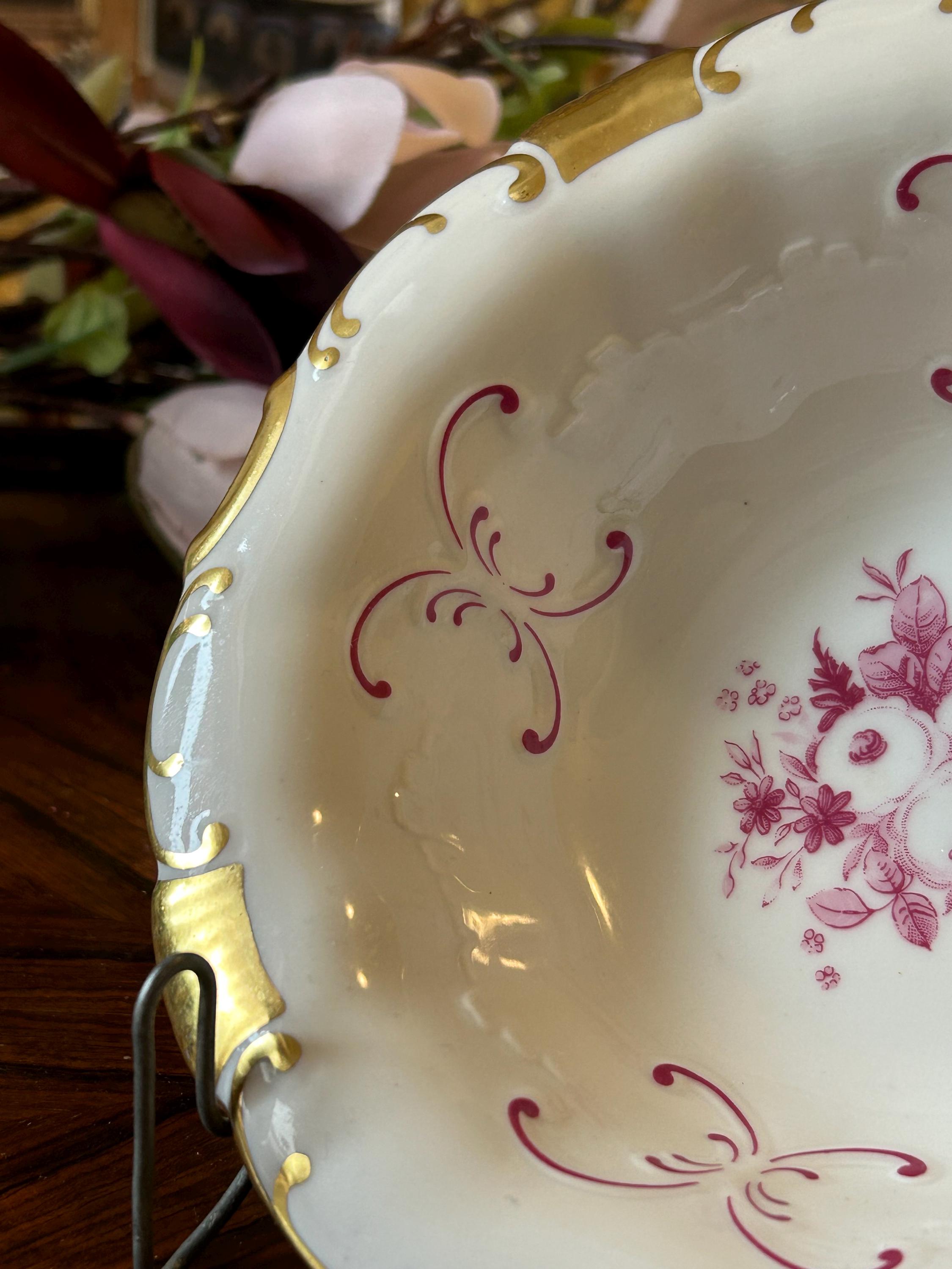 Porcelain Antique Plate 24 Carat Gold Decor With Delight Hanpainted ...