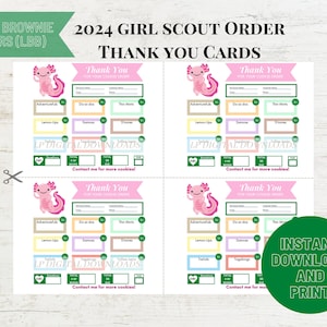 2024 Girl Scout Cookie Form Bundle | Order Form | Thank You Cards ...