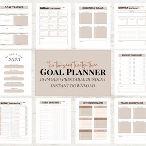 2023 Goal Planner Bundle | Goal Tracker | Wellness Log | Habit Tracker ...