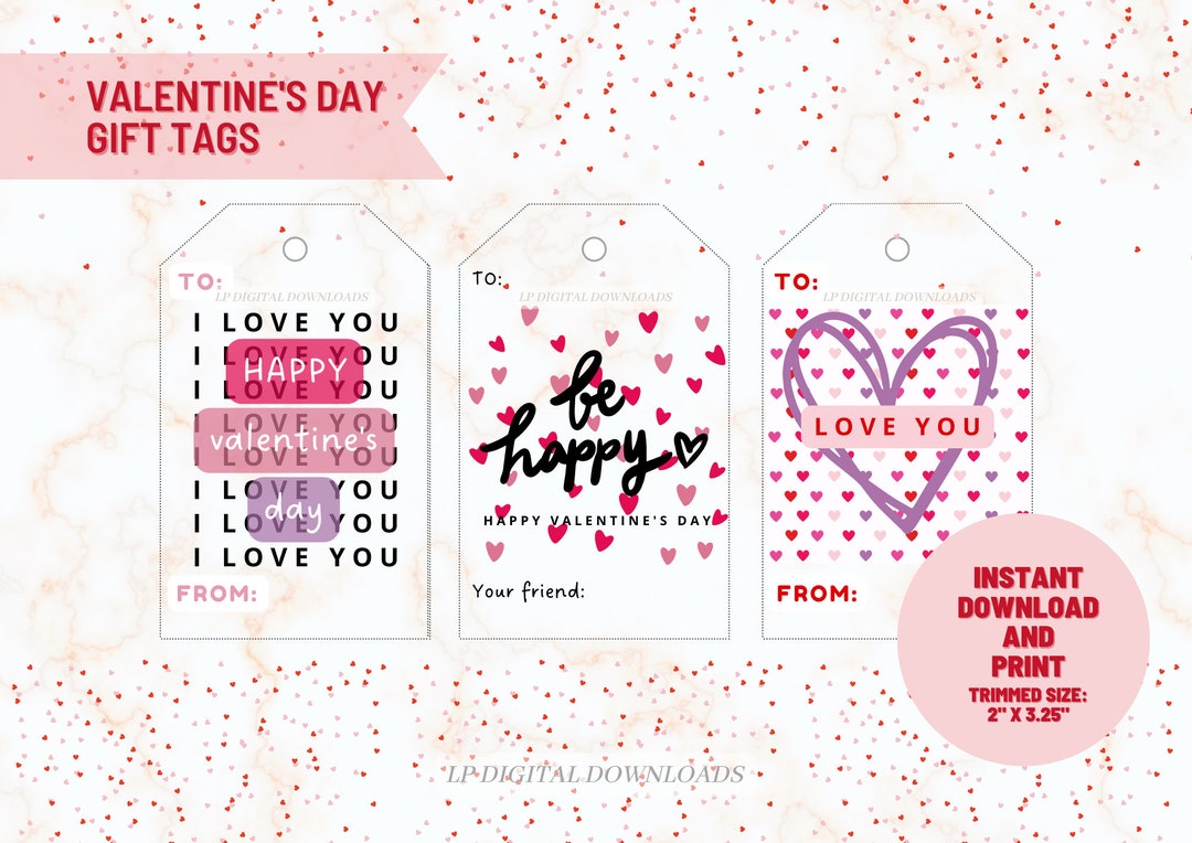 Valentines Day Gift Tags | Valentines Favor Tag Printable for Parents ...
