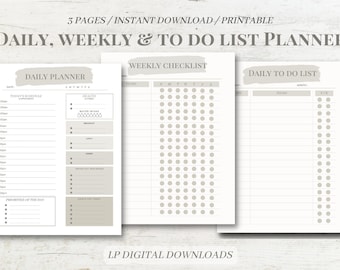 Weekly Checklist / Printable Weekly Checklist / Life Planner / Planner ...