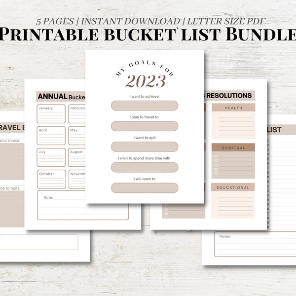 New Year Bucket List - Etsy