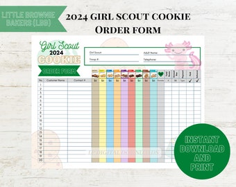 2023 Girl Scout Cookie Order Form Template | Little Brownie Bakers (LBB ...