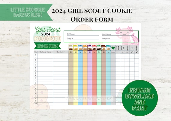 Girl Scout Cookie Order 2024