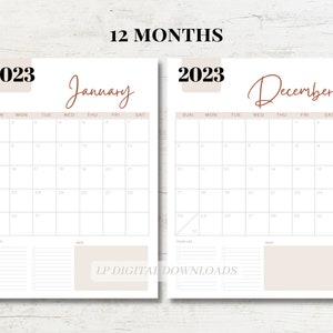 2023 Monthly Calendar Portrait | Printable Calendar | Calendar Template ...