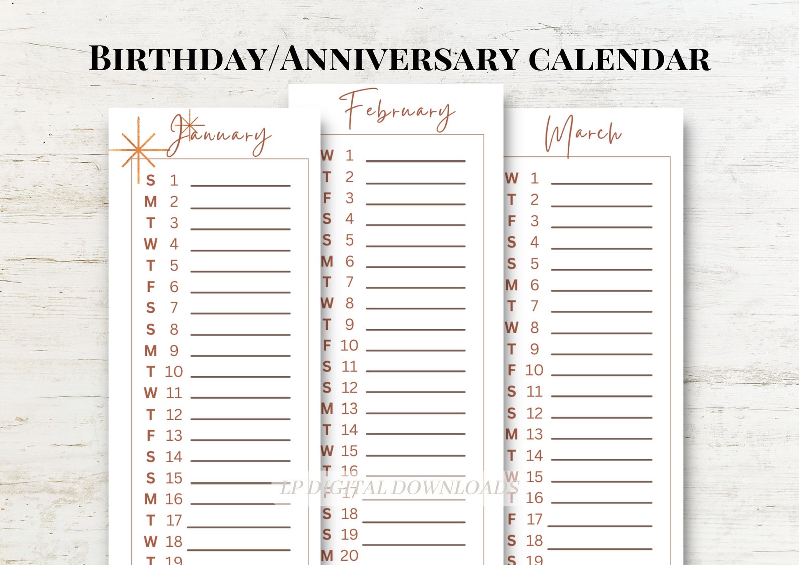 Birthday Anniversary Tracker 2023 | Birthday Tracker | Anniversary ...