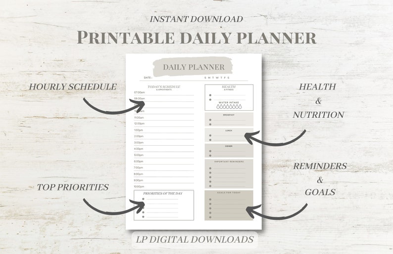 Daily Planner / Printable Daily Planner / Life Planner / Planner ...
