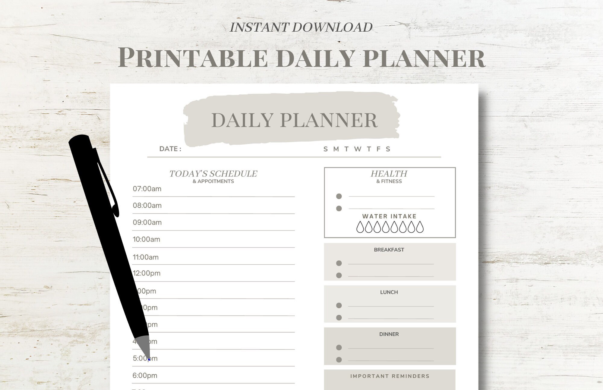 Daily Planner / Printable Daily Planner / Life Planner / Planner ...
