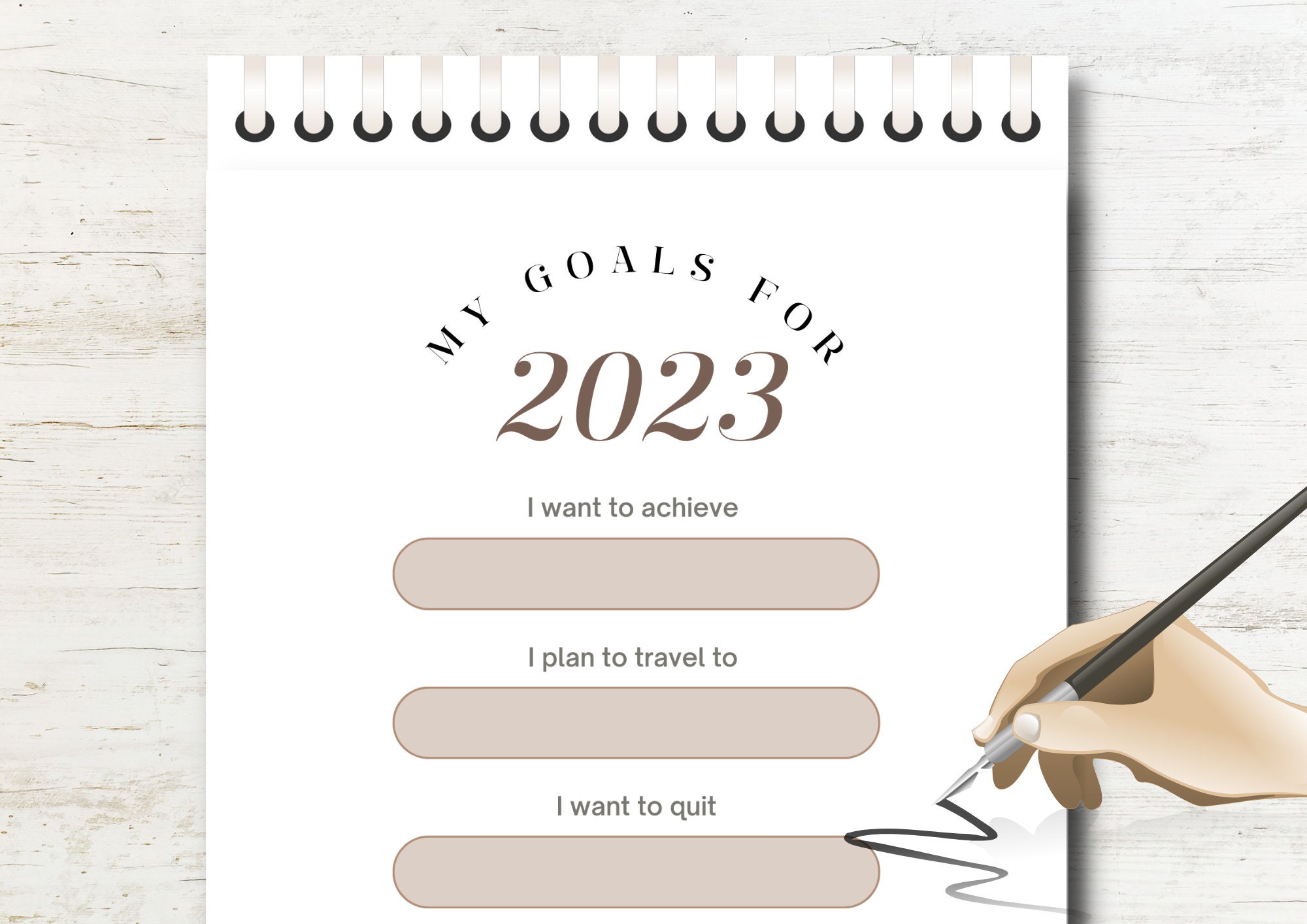 2023 Goal Planner Bundle Goal Tracker Wellness Log Habit Tracker Vison ...