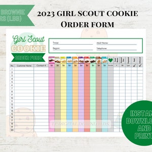 2023 Girl Scout Cookie Order Form Template | Little Brownie Bakers (LBB ...