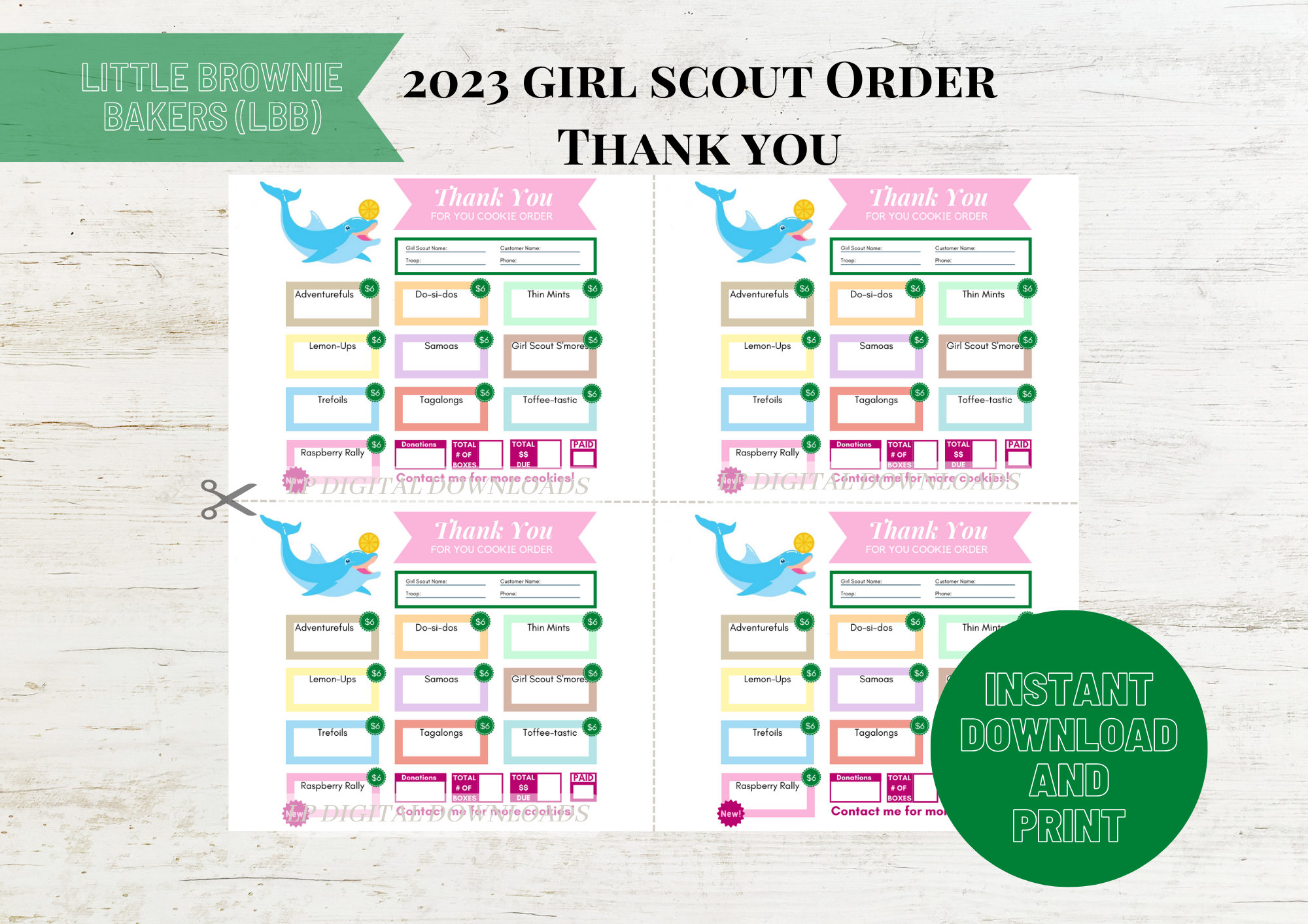 2023 Girl Scout Cookie Thank You Cards | Little Brownie Bakers (LBB ...