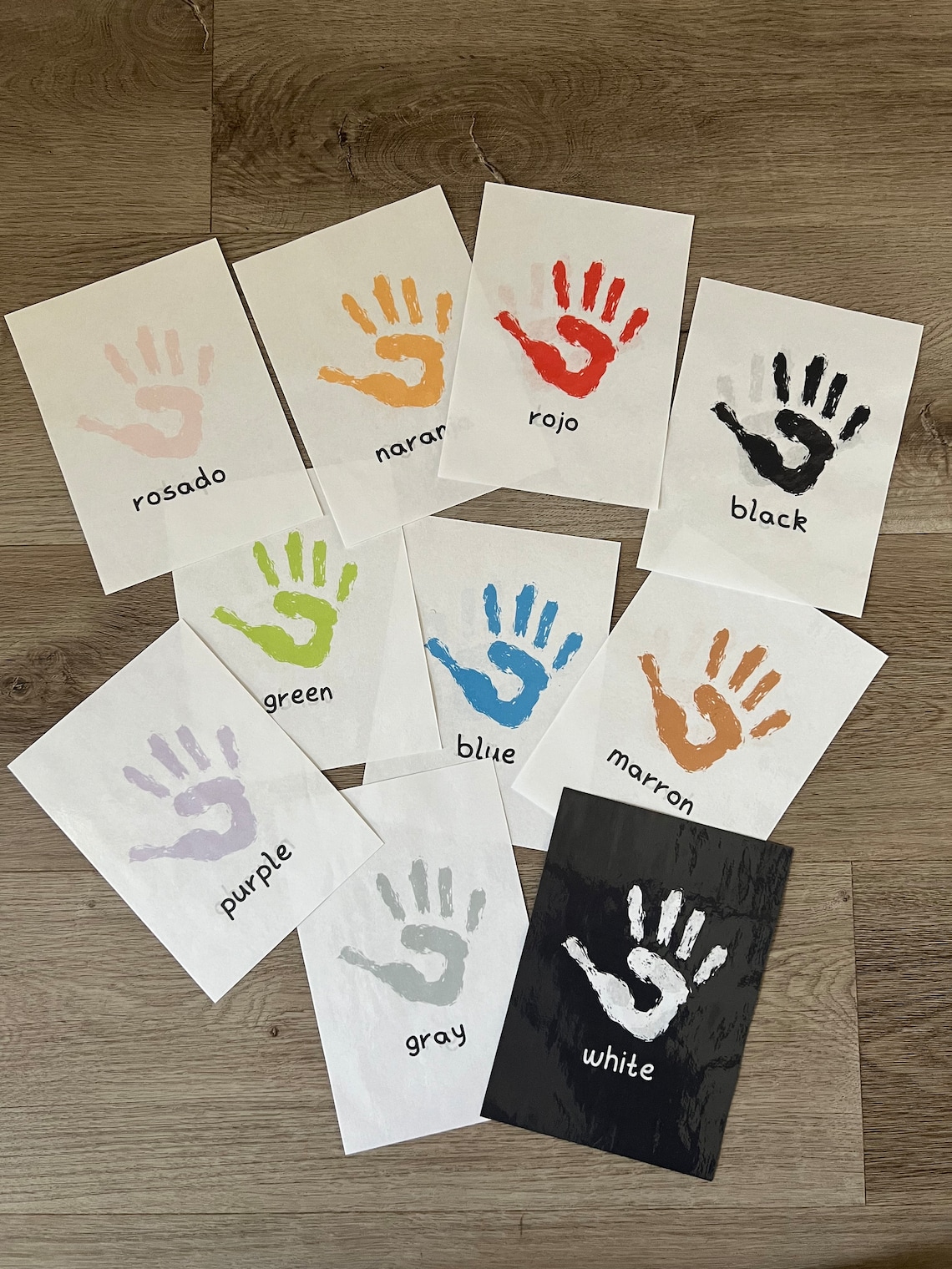 Digital Colors Flash Cards in English and Spanish, Double-sided ...