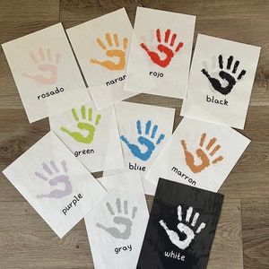 Digital Colors Flash Cards in English and Spanish, Double-sided ...