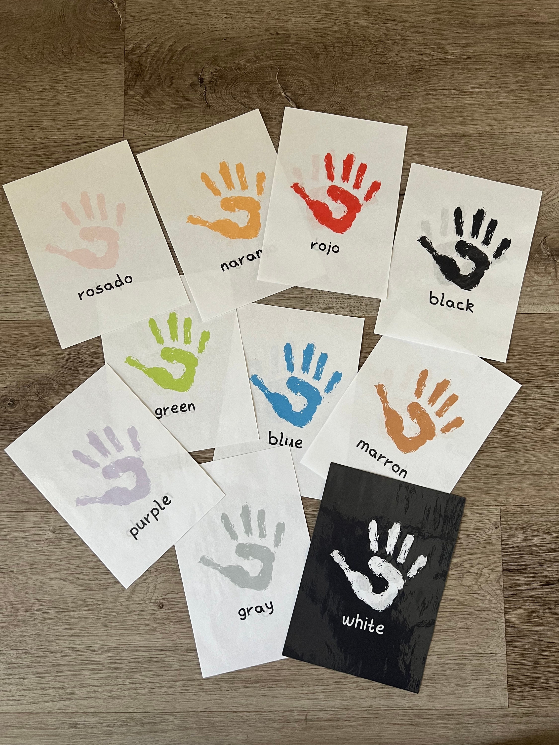 Digital Colors Flash Cards in English and Spanish, Double-sided ...