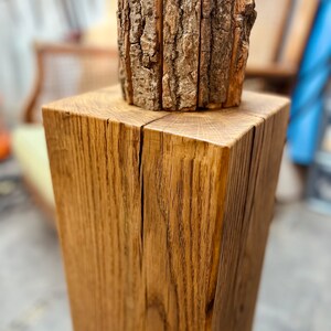 Solid Oak Beam Riser Lamp Stand Side Table Plant Display - Rustic ...