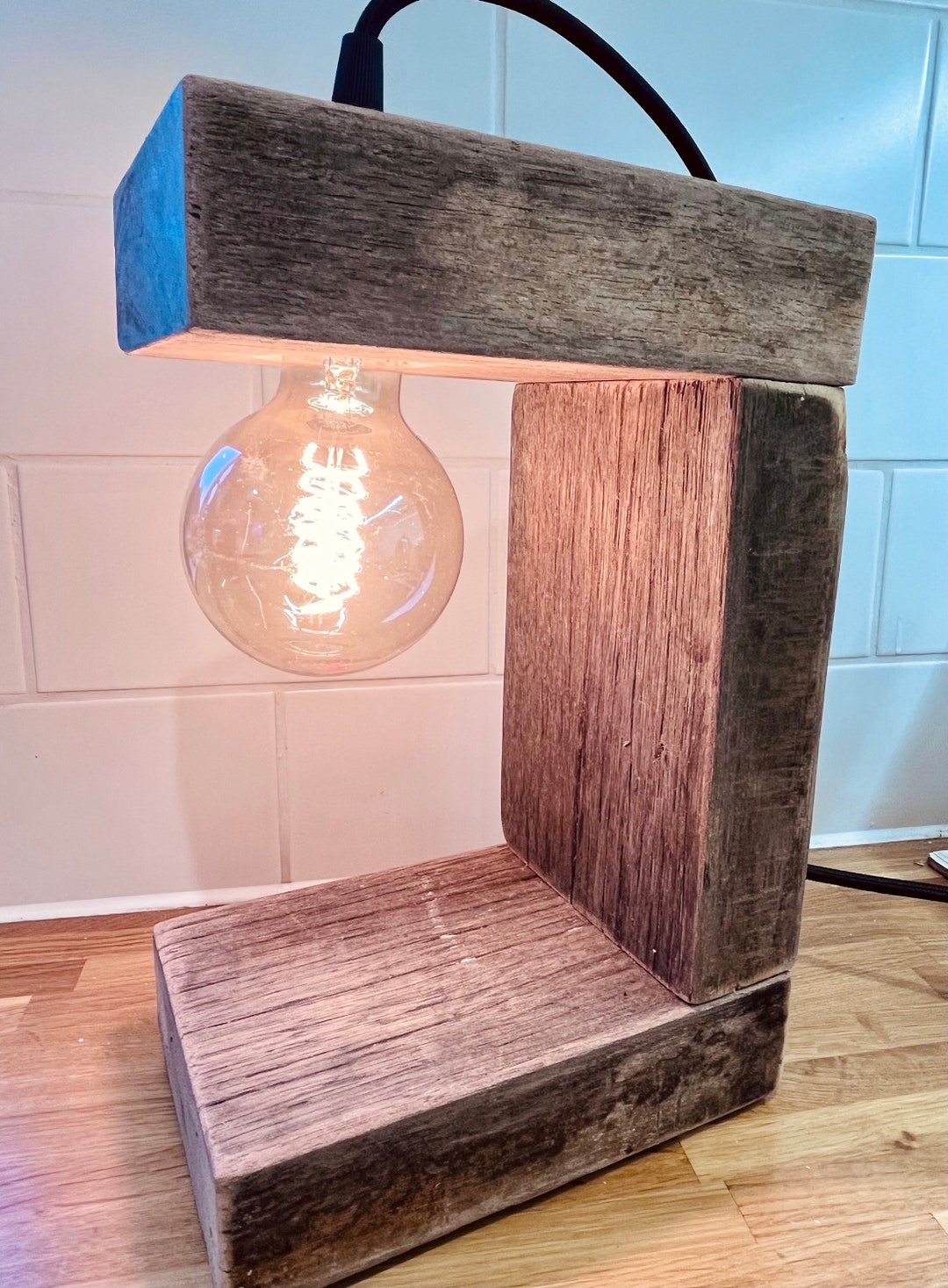 Handmade Pier Decking Upcycled Desk Lamp Eco Reclaimed Rustic - Etsy