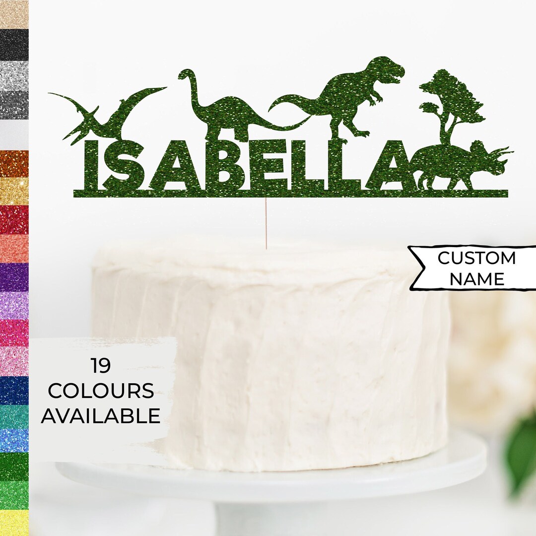 Dinosaur Custom Name Cake Topper, Custom Dinosaur Cake Trex Topper ...