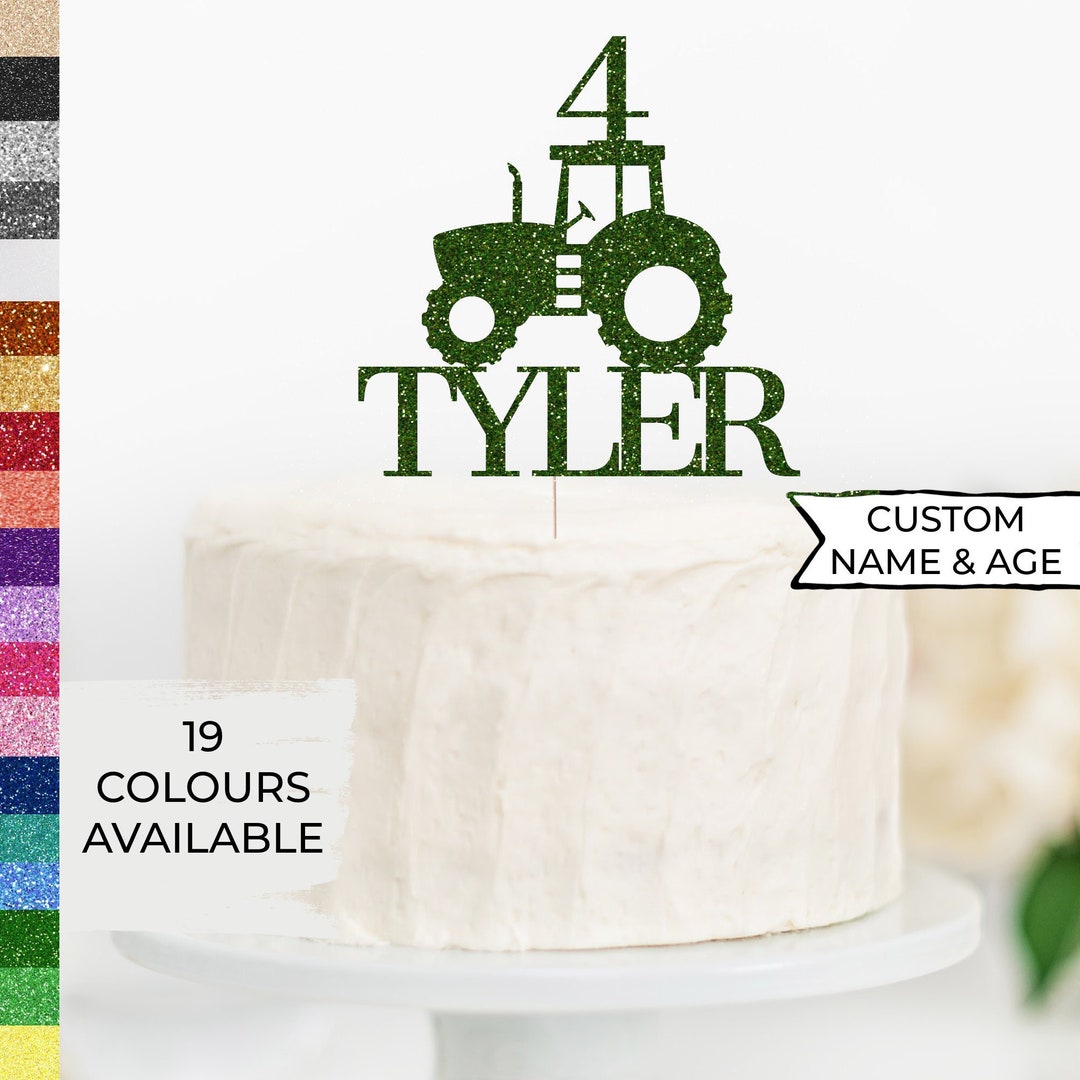 Tractor Custom Birthday Cake Topper, Animal Birthday Topper, Ardstock ...