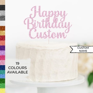 Custom Cake Topper, Custom Happy Birthday Cake Topper, Cardstock Cake ...