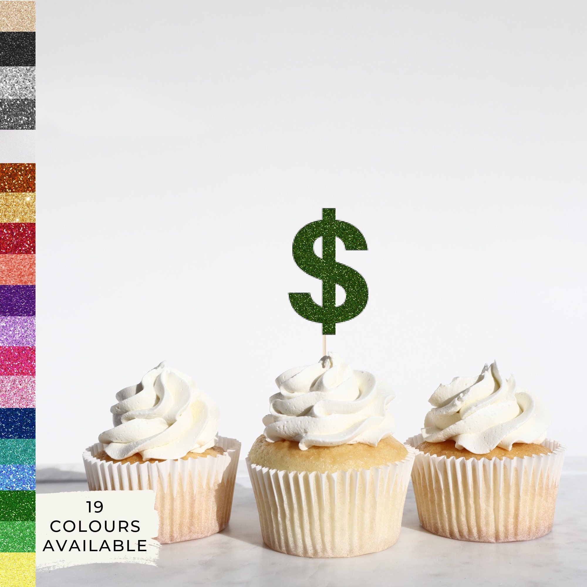 Dollar Sign Cupcake Toppers, Money Cupcake Toppers, Dollar Picks ...