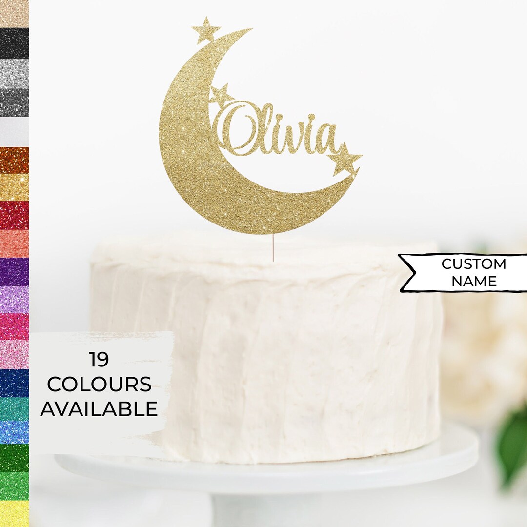 Moon Custom Cake Topper,custom Galaxy Name Cake Topper,celetial,sun and ...