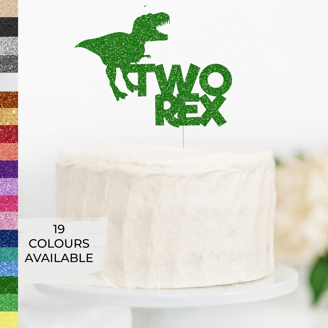 Two Rex Birthday Cake Topper, Dinosaur Party Topper, 2nd Birthday ...