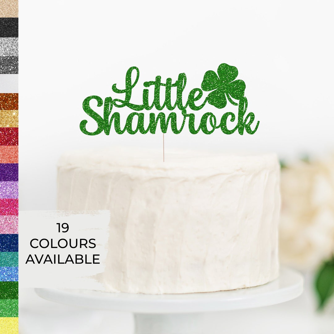 Little Shamrock Cake Topper, Baby Shower Cake Topper, Cardstock Cake ...