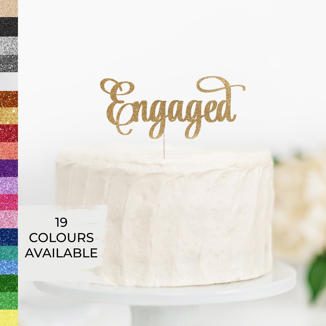 Engaged Cake Topper,bridal Shower Cake Topper,engagement Party Cake ...