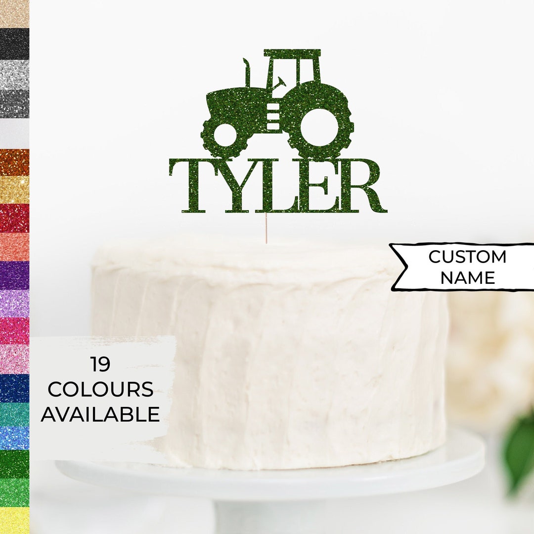 Tractor Custom Birthday Cake Topper, Animal Birthday Topper, Ardstock ...