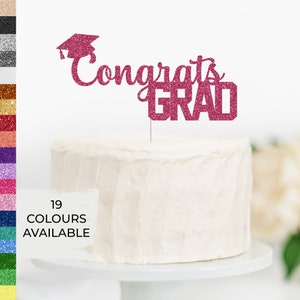 Congrats Grad Cake Topper, Graduation Cake Topper, Cardstock Cake ...
