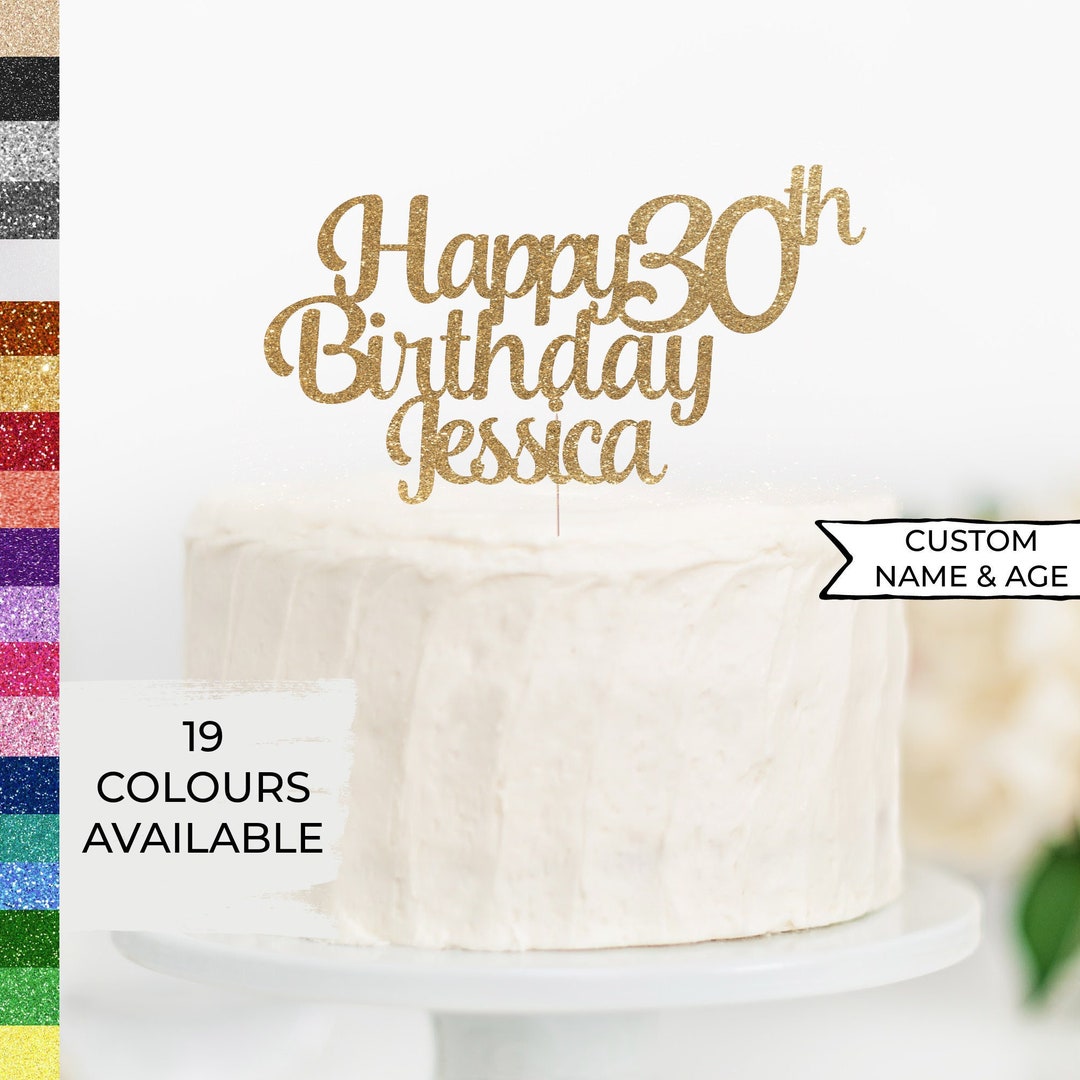 Custom Cake Topper, Custom Happy Birthday Cake Topper, Cardstock Cake ...