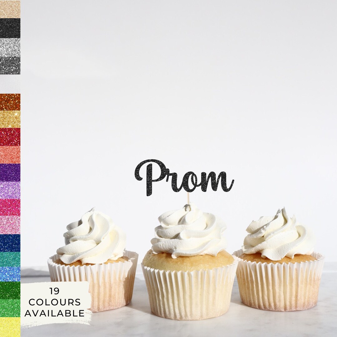 Prom Graduation Cupcake Topper, Prom Party Cupcake Topper, Cardstock ...