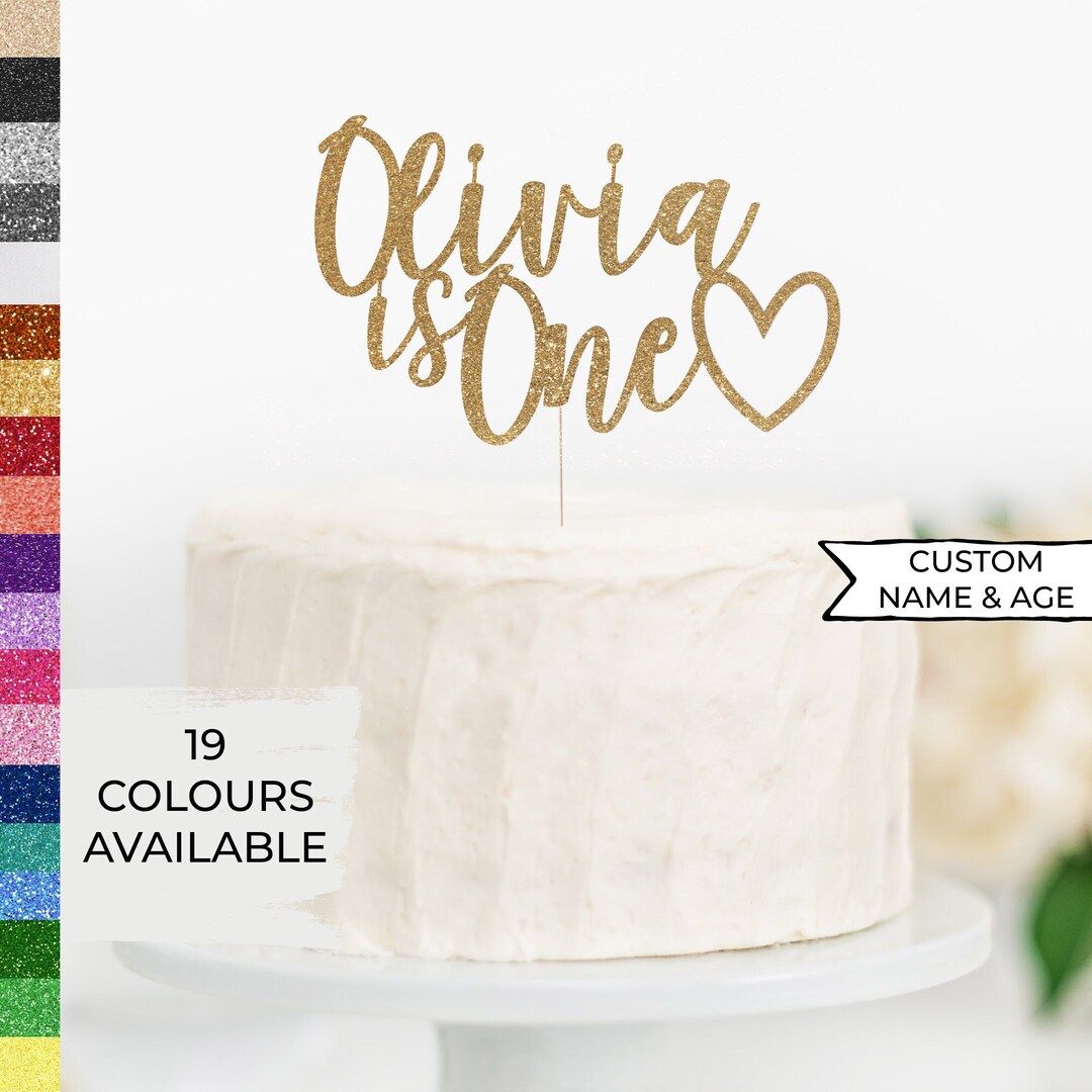 Custom First Birthday Cake Topper, First Birthday Topper, Cardstock ...