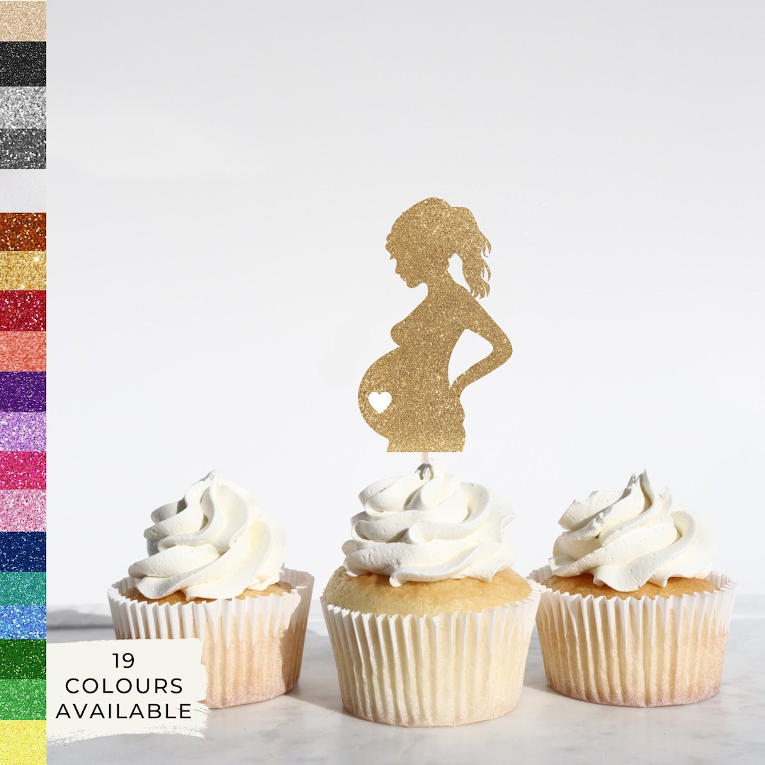 Pregnant Woman Cupcake Topper,gender Reveal Toppers,baby Bash,baby ...