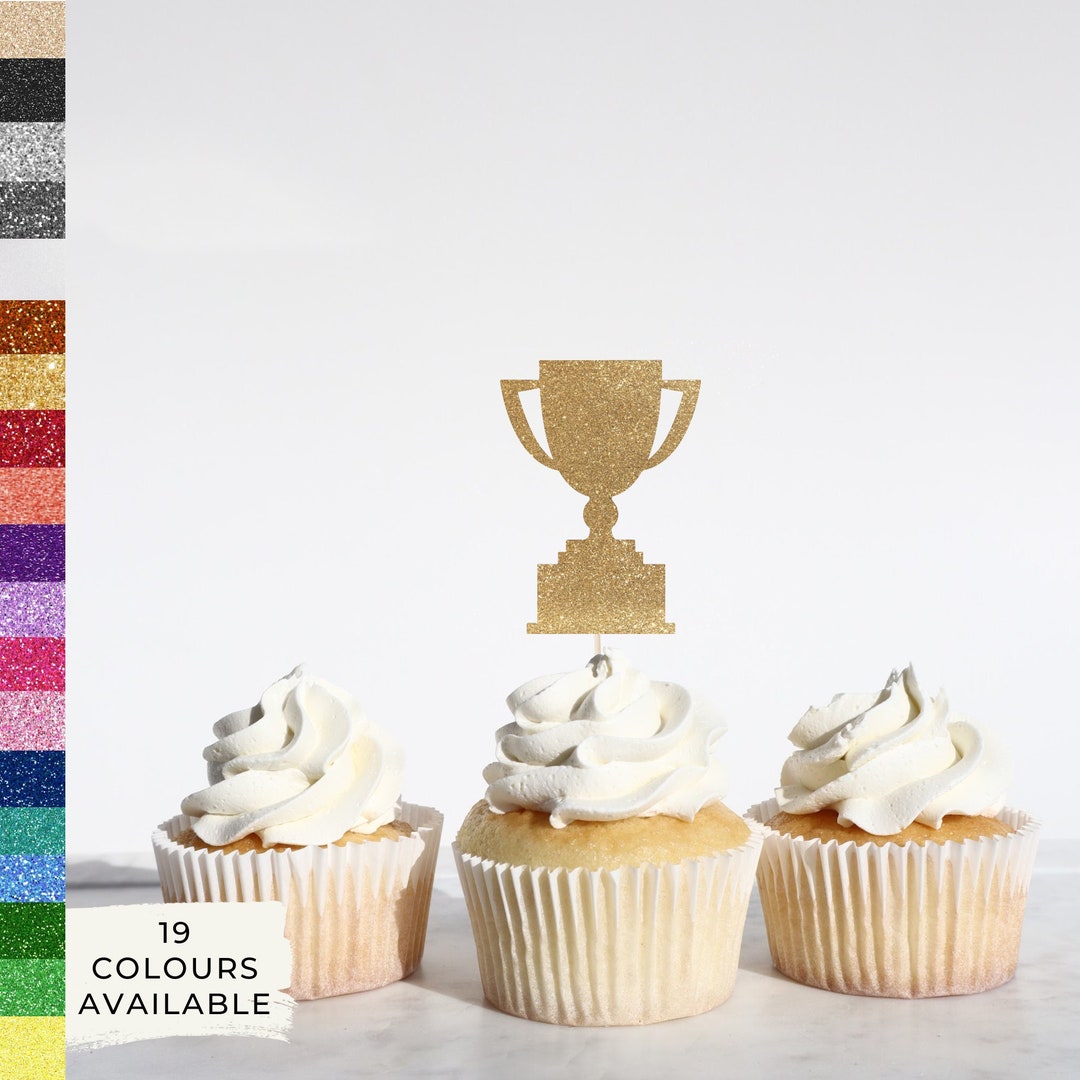 Trophy Cupcake Toppers,trophy Cupcake Picks, Team Party, Winners Party ...