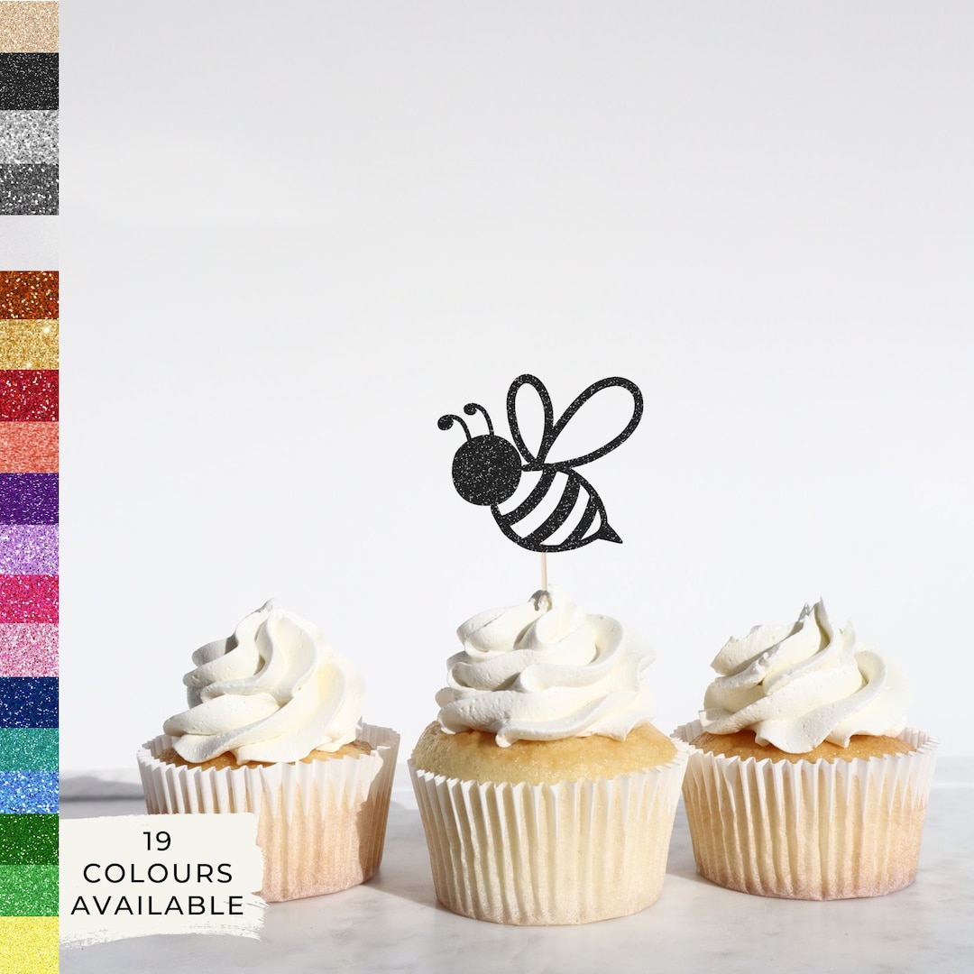Bee Cupcake Topper, Baby Shower Cupcake Topper, Gender Reveal Cupcake ...