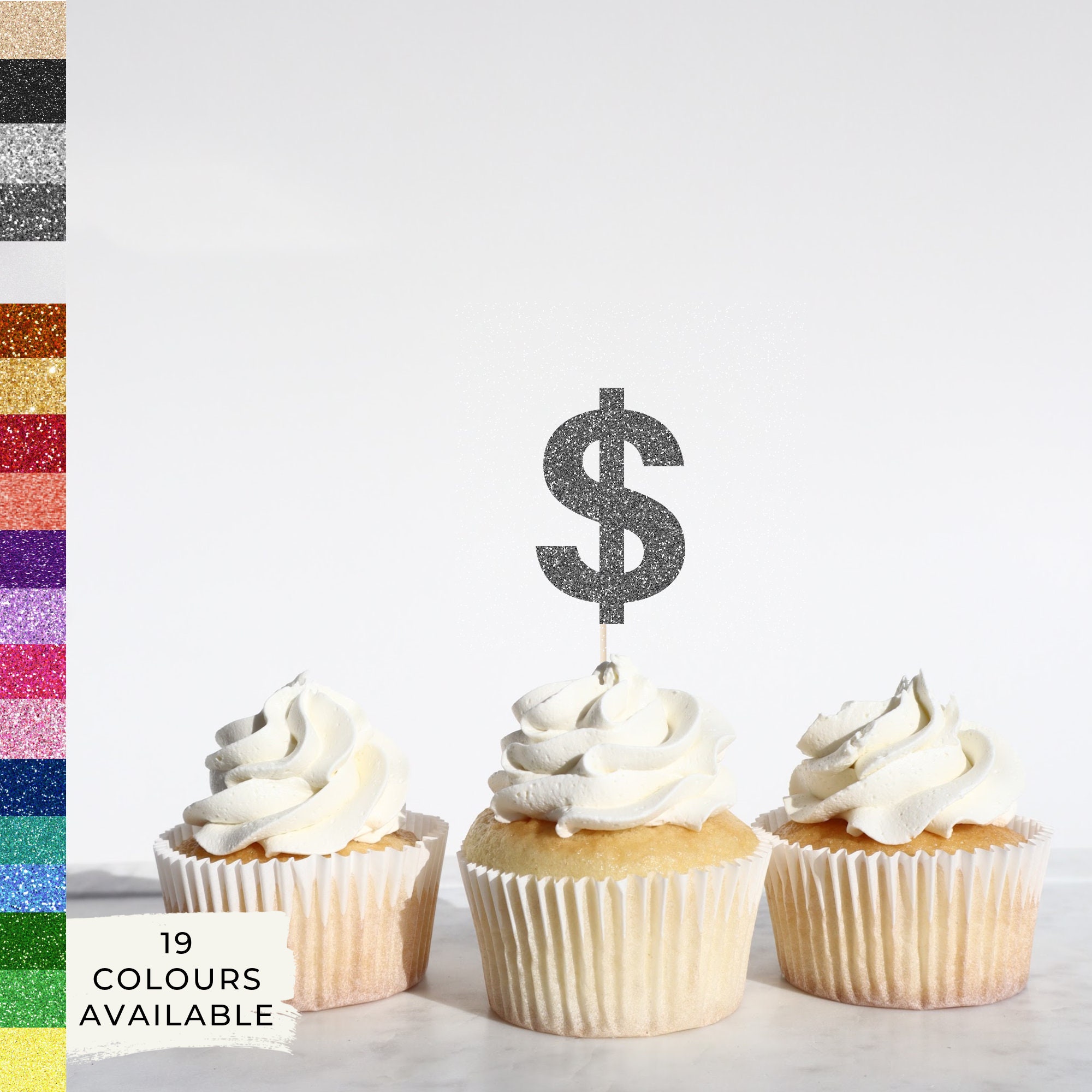 Dollar Sign Cupcake Toppers, Money Cupcake Toppers, Dollar Picks ...