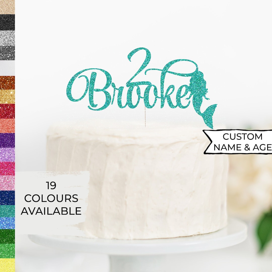 Mermaid Custom Name and Age Cake Topper, Under the Sea Topper,oneder ...