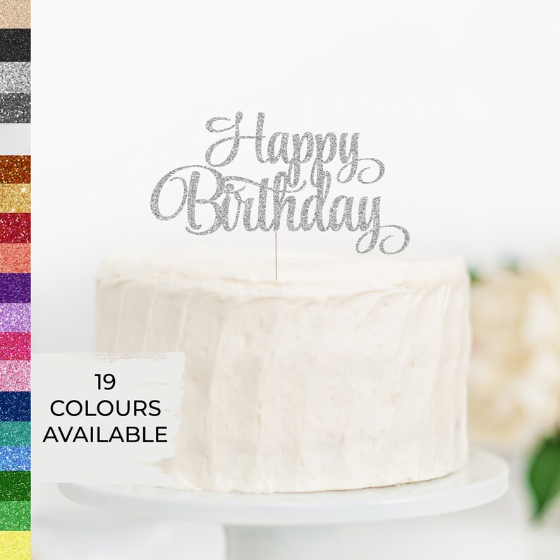 Happy Birthday Topper, Happy Birthday Cake Topper, Any Age Cake Topper ...