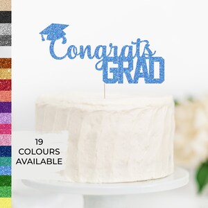 Congrats Grad Cake Topper, Graduation Cake Topper, Cardstock Cake ...