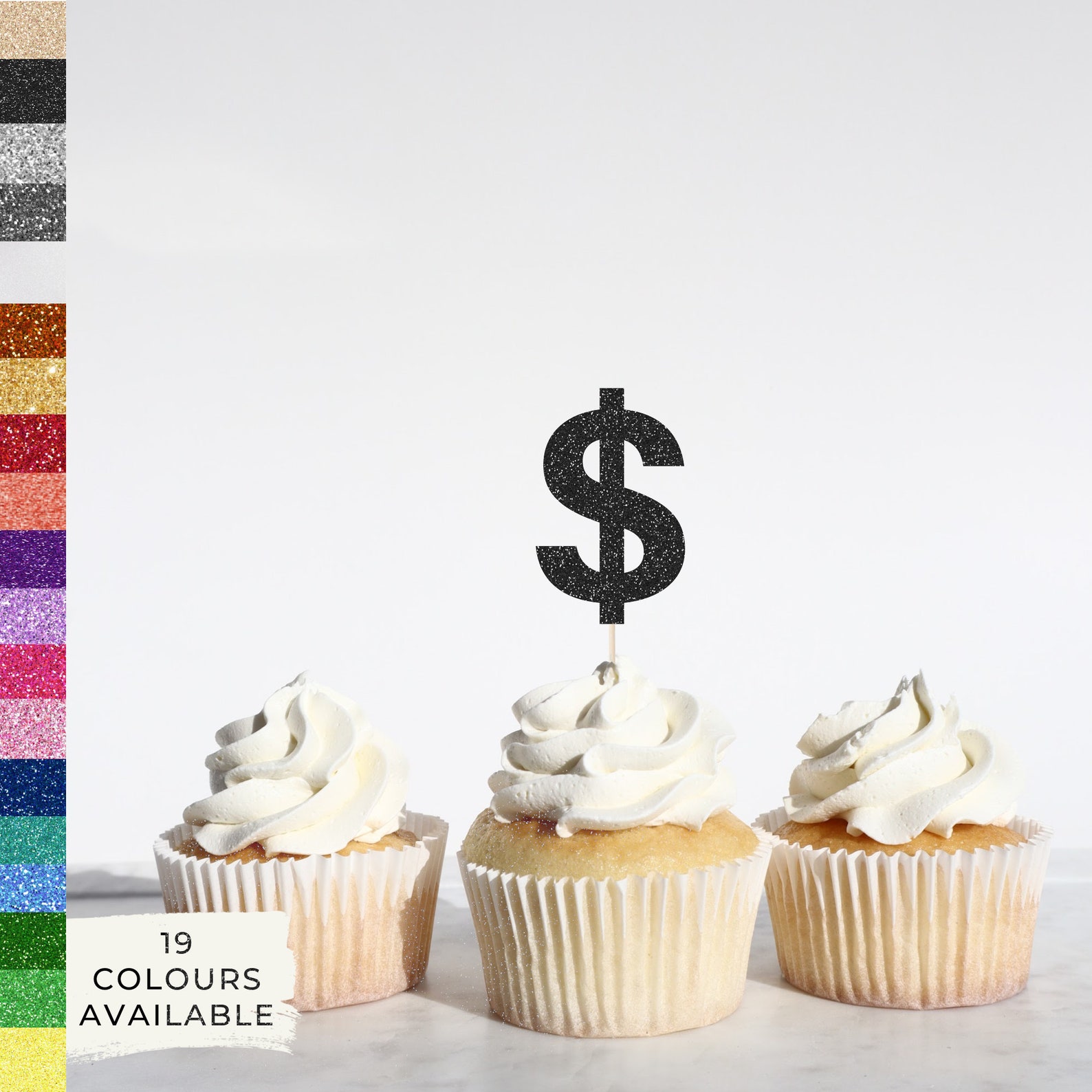 Dollar Sign Cupcake Toppers, Money Cupcake Toppers, Dollar Picks ...