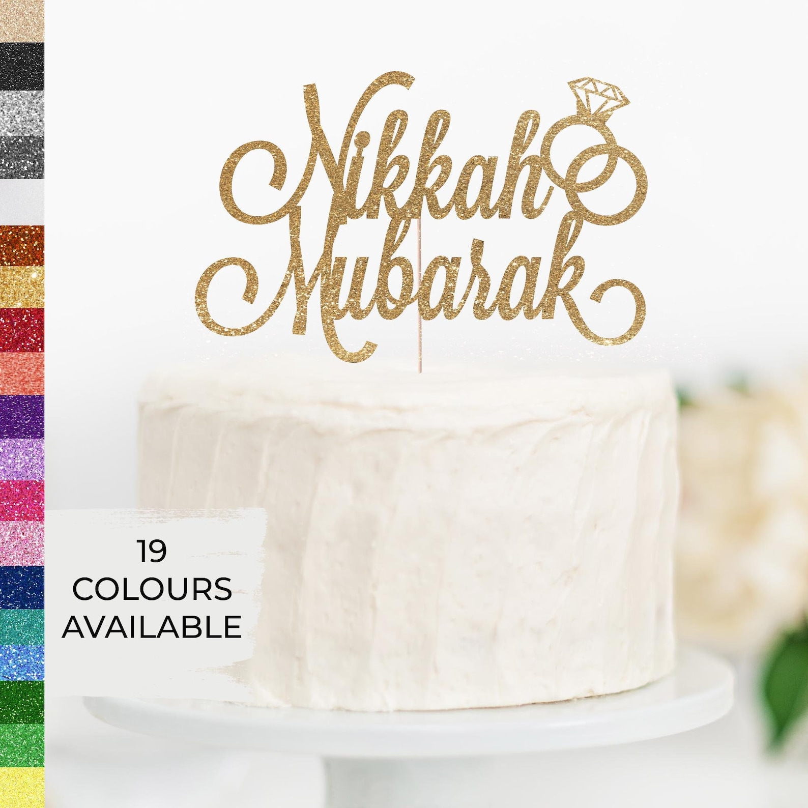 Nikkah Mubarak Cake Topper, Wedding Topper, Urdu Topper,pakistani ...