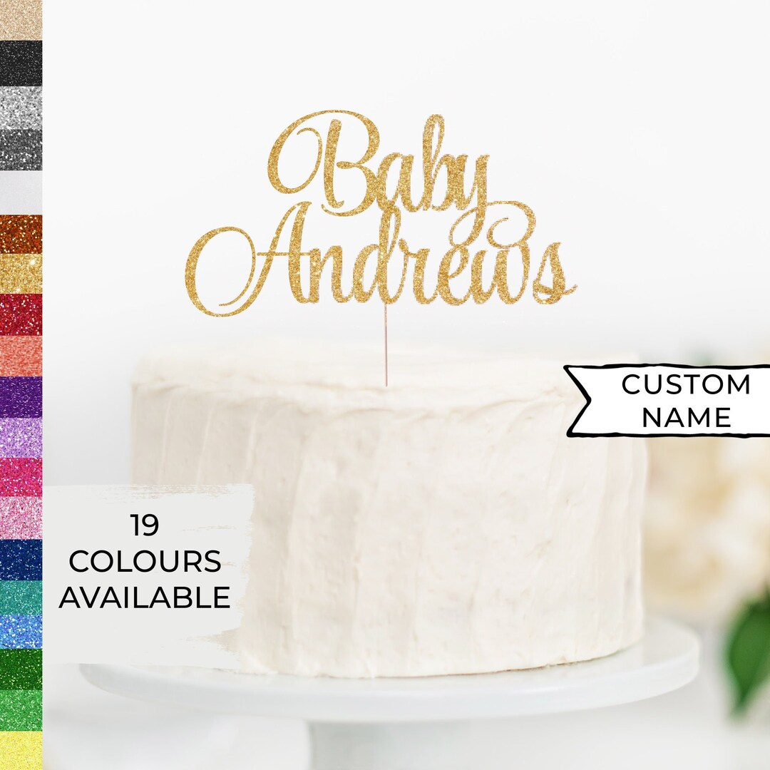 Baby Custom Cake Topper, Baby Shower Name Cake Topper, Gender Reveal ...