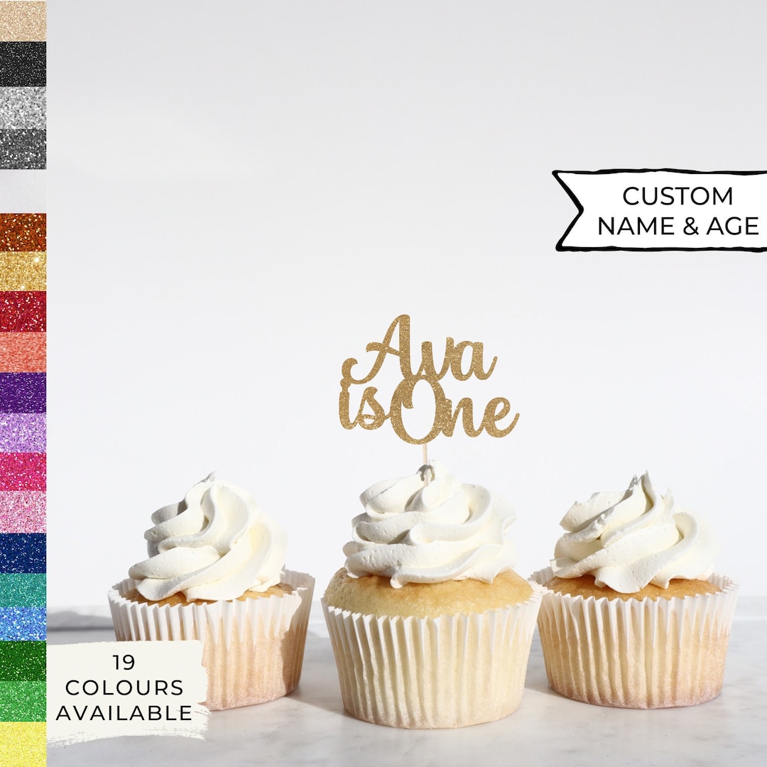 Custom Cupcake Topper, Custom Happy Birthday Cupcake Topper, Cardstock ...