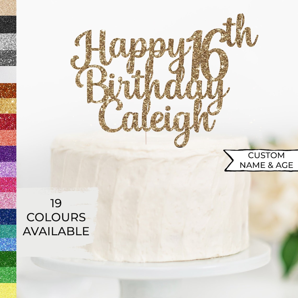 Custom Cake Topper Custom Happy Birthday Cake Topper - Etsy